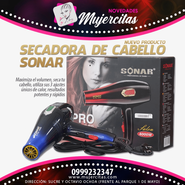 SECADORA DE CABELLO SONAR • Novedades Mujercitas